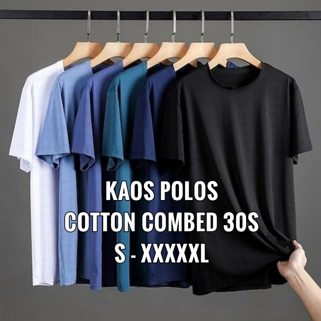 Jual Kaos Polos Cotton Combed 30s Lengan Pendek Pria Wanita T Shirt ...