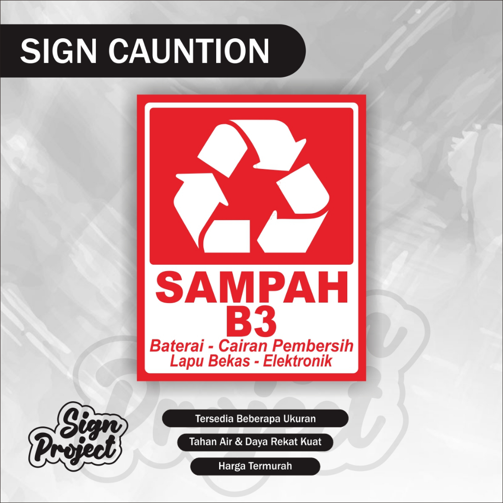 Jual Sign Sticker limbah b3 / Sign Sticker sampah b3 / stiker sampah b3 ...