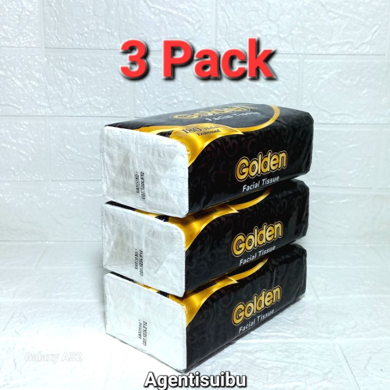 Jual Paket [ 2 PCS ] GOLDEN Facial Tissue 180Helai Embossed. Tisu wajah ...