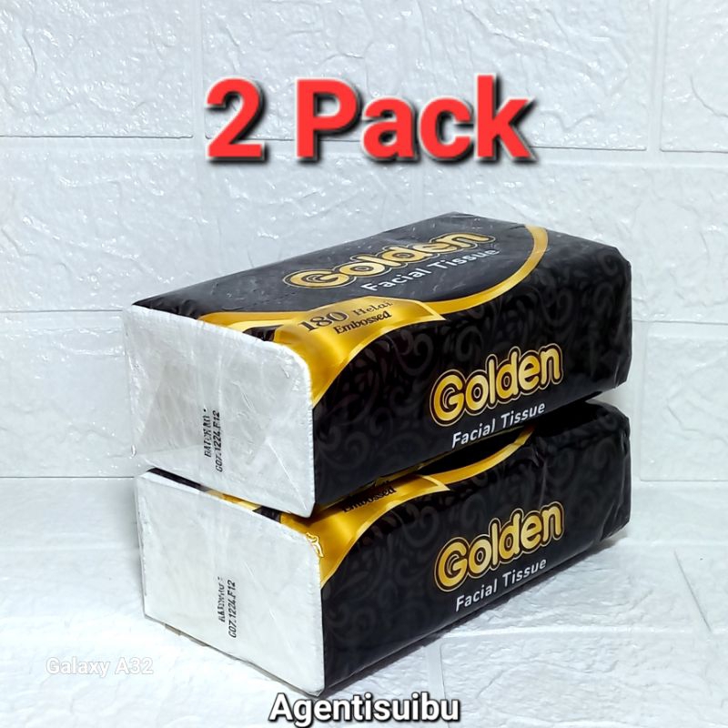 Jual Paket [ 2 Pack] GOLDEN Facial Tissue 180Helai Embossed. Tisu wajah ...