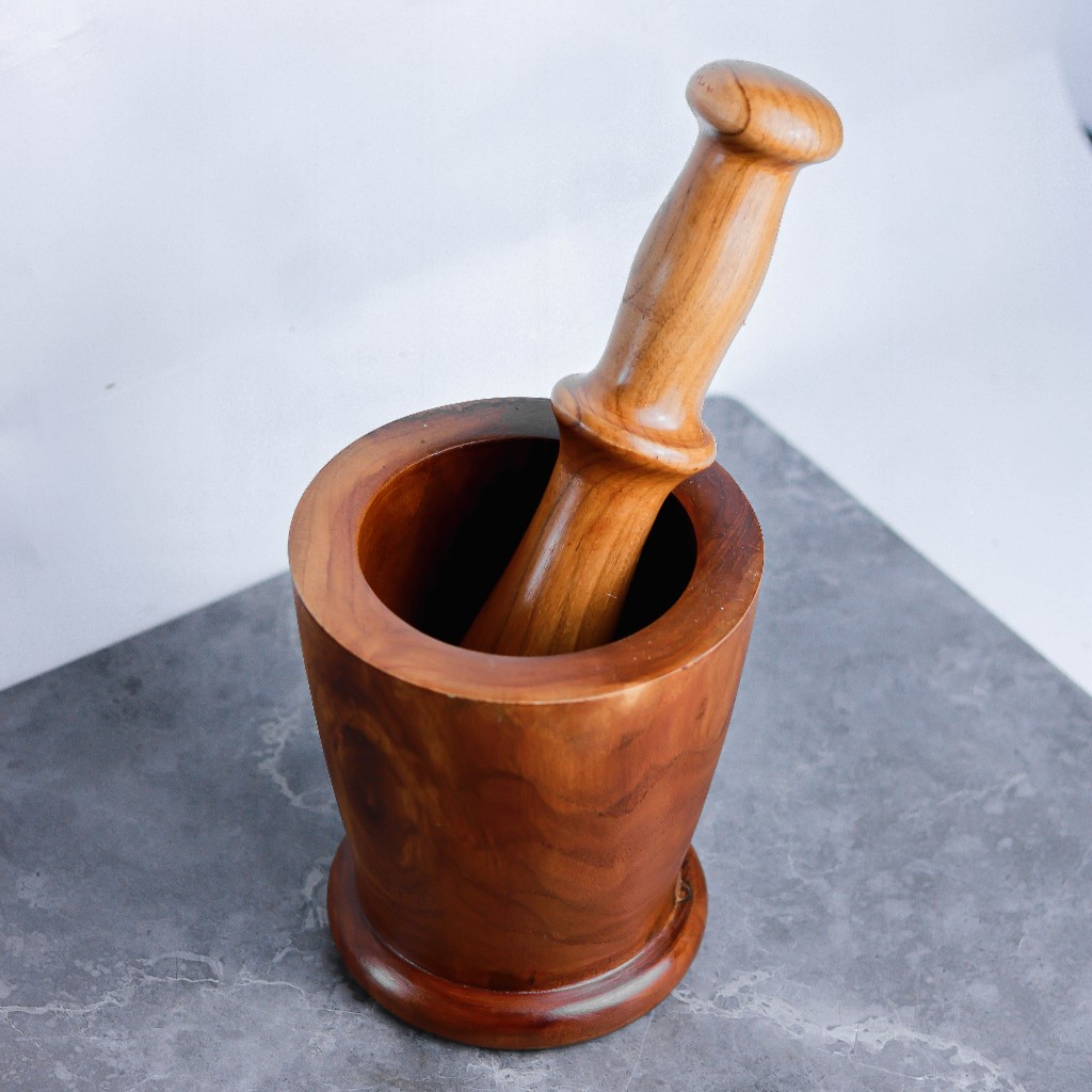 Jual Suradi Lumpang + Alu Kayu Jati/ Wooden Lumpang | Shopee Indonesia