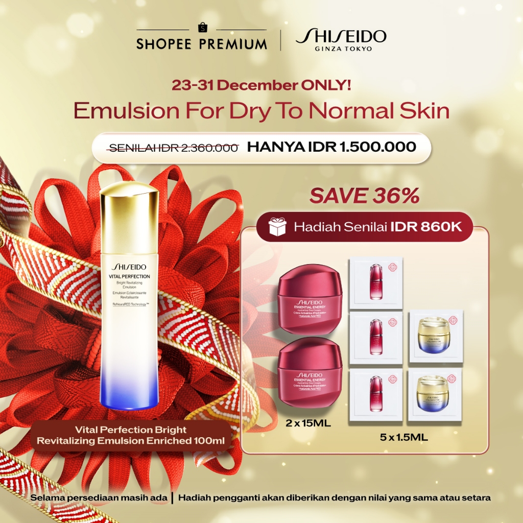 Jual Shiseido Vital Perfection Bright Revitalizing Emulsion Enriched ...