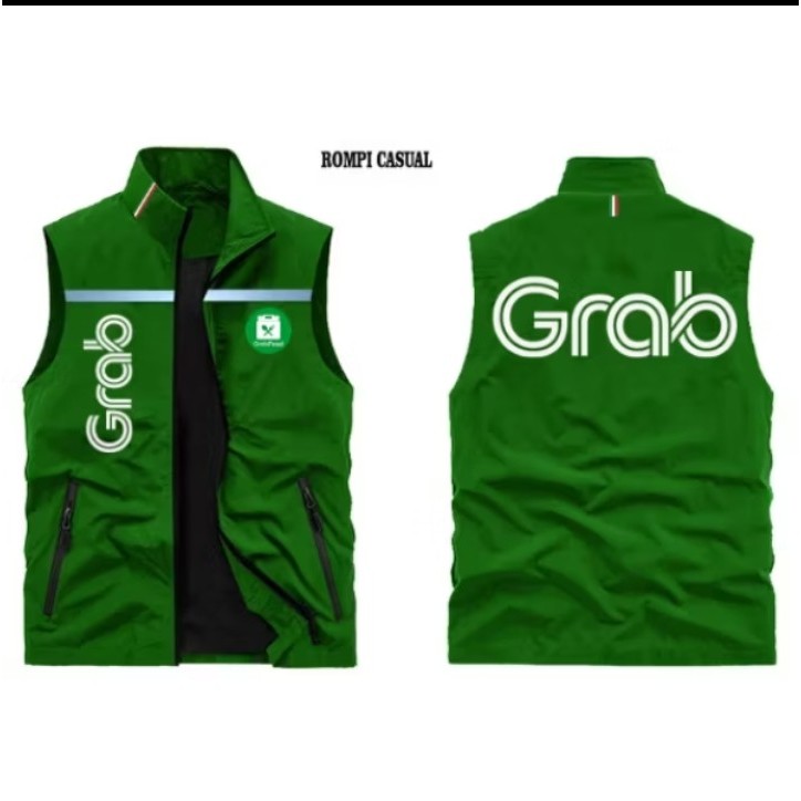 Jual BISA CUSTOM - Jaket Rompi Grab Original Terbaru / Rompy Ojol Grab ...