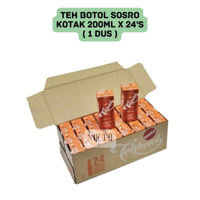 Jual SOSRO Teh Botol Kotak 200ml Dus 24's Minuman Teh Kemasan per Dus isi 24 Pcs 200 ml | Shopee ...