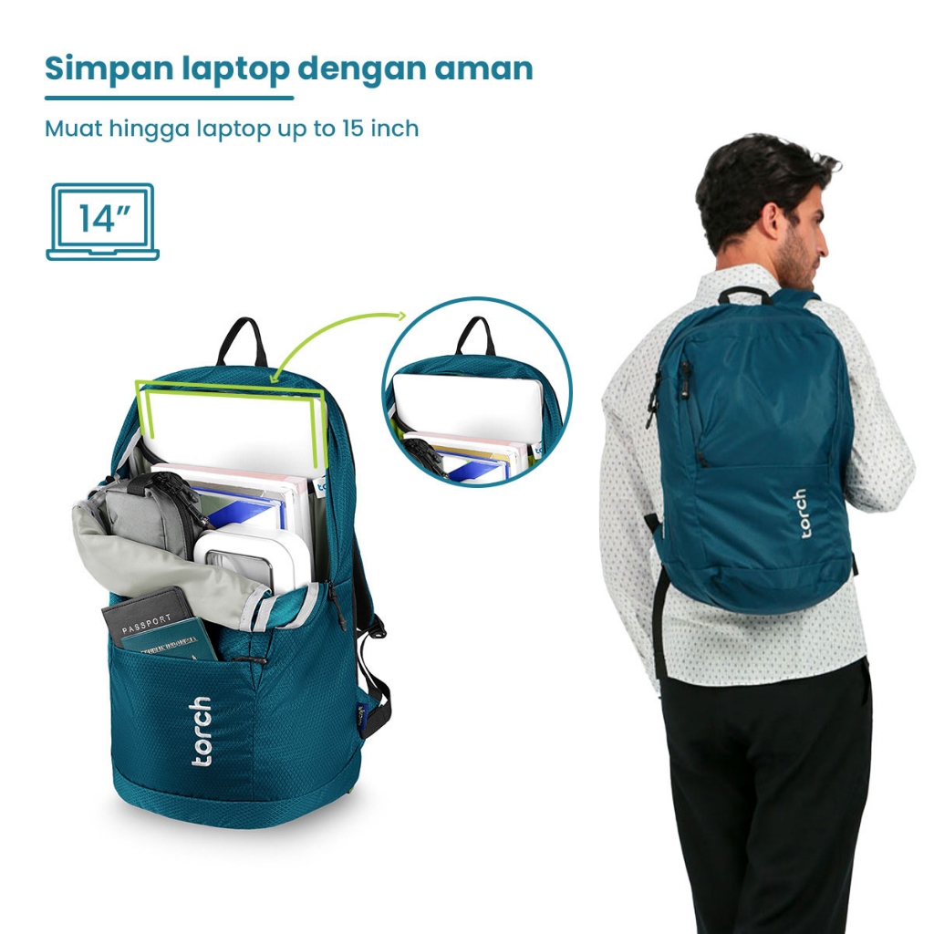 Jual TORCH Kredo Backpack Laptop 15 inch Kuliah Kerja Simpel Minimalis ...