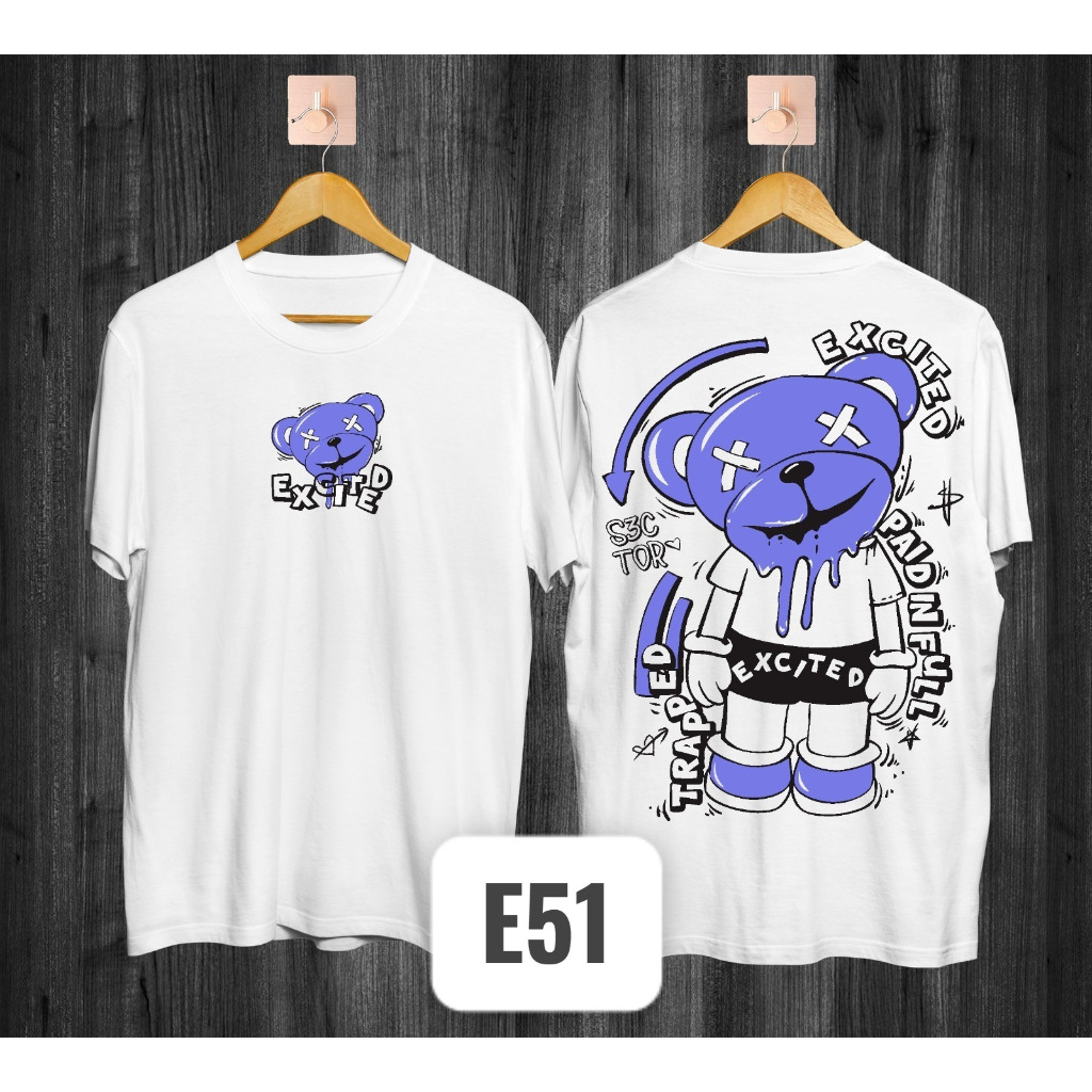 Jual KAOS PRIA DISTRO BERUANG SLIME - E51 | Shopee Indonesia
