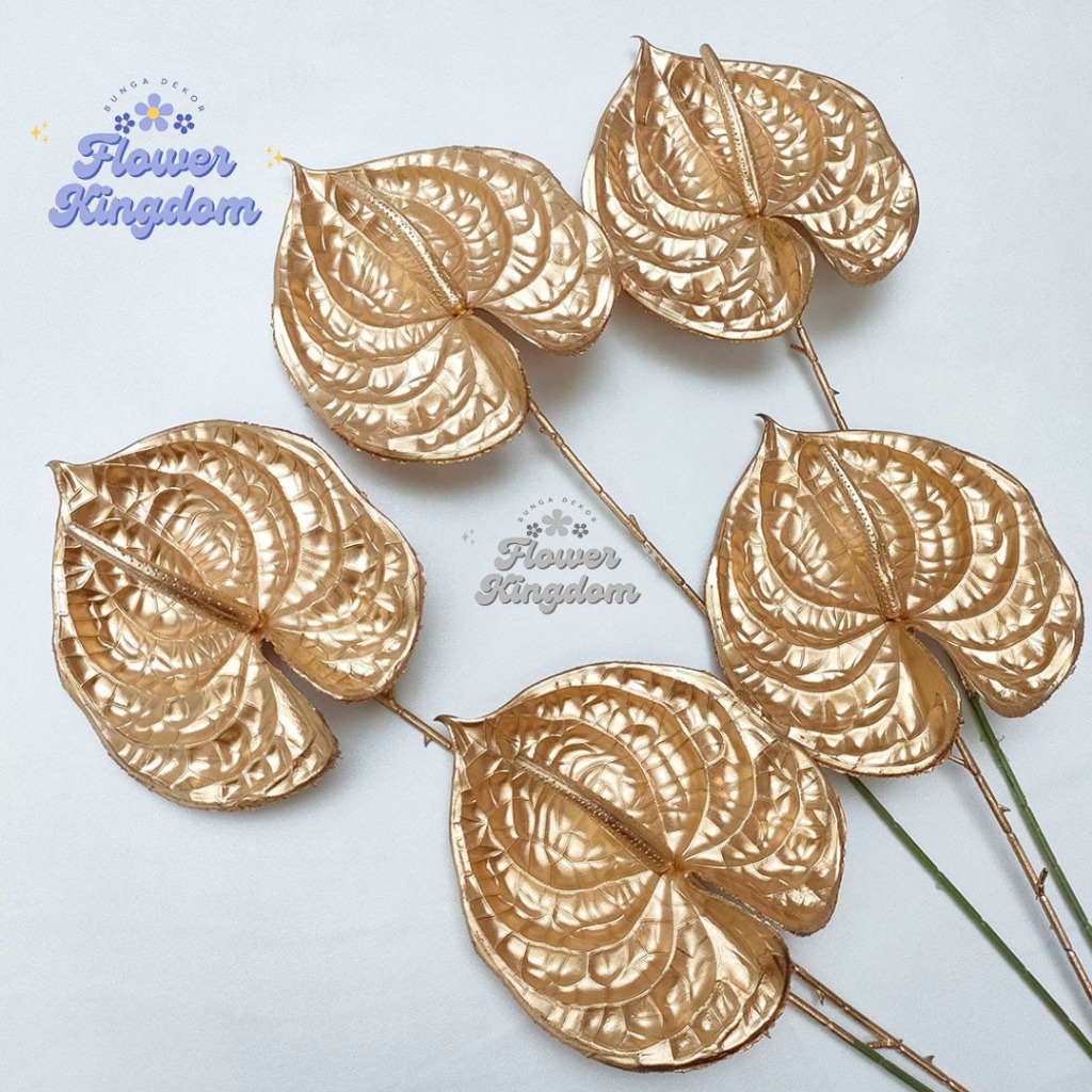 Jual Artificial Gold Anthurium Bunga Kuping Gajah Emas Premium Bunga ...