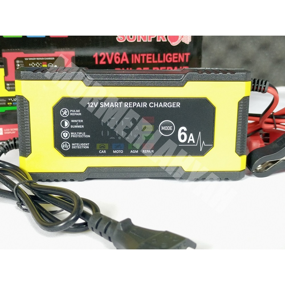 Jual ADAPTOR AKI SUNPRO 12V6A - CHARGER AKI MOBIL DAN MOTOR - CHARGER ACCU SUNPRO 12V6A | Shopee ...