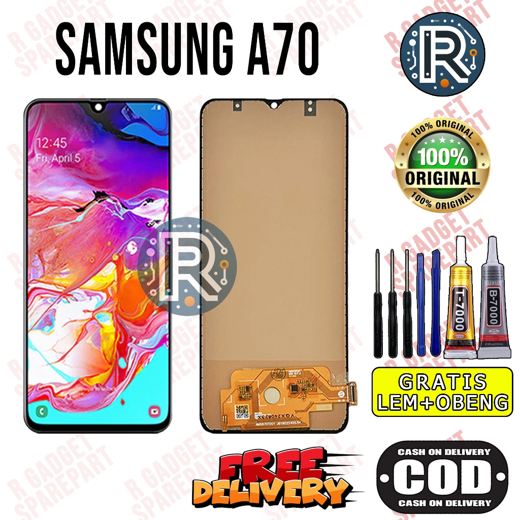Jual Lcd Touchscreen SAMSUNG A70 Original Fullset GRATIS LEM OBENG ...