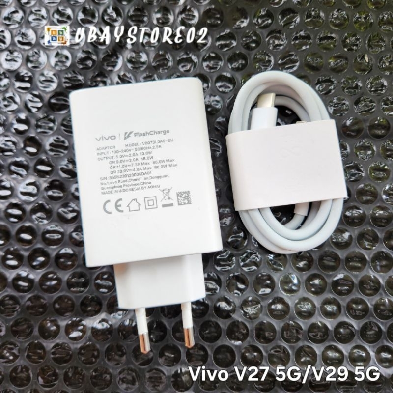 Jual Charger Vivo V27 5G/V29 5G/X80/T1pro 80W Original Cabutan 100% ...