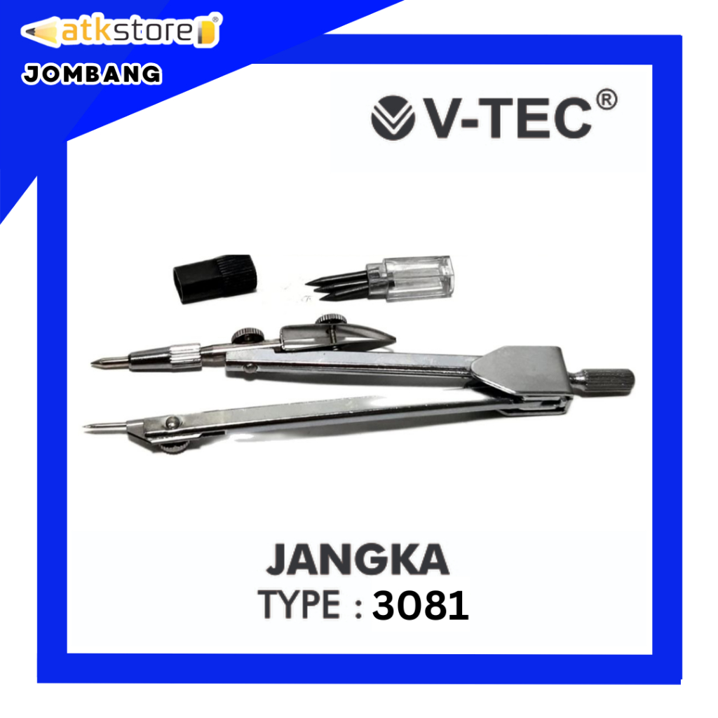 Jual VTEC Compass Ruler Jangka Type 3081 Math Set Jangka Set Garisan ...
