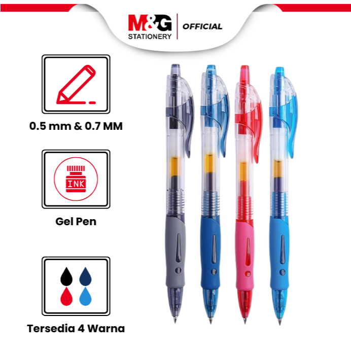 Jual M&G Pulpen Gel Retractable Premium 0.5mm 0.7mm Tinta Halus Cocok ...