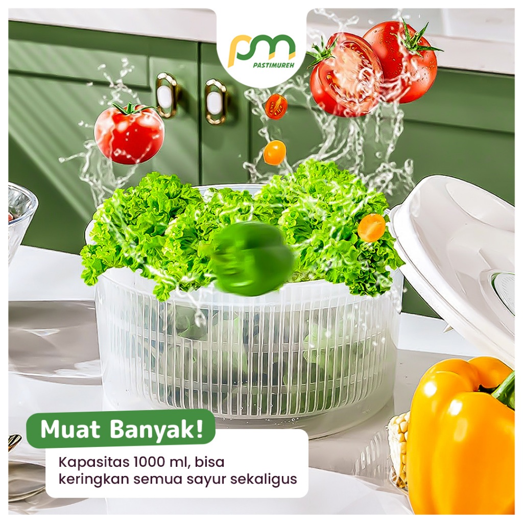 Jual PASTIMUREH | Salad Spinner /Peniris Pengering Sayuran Putar ...