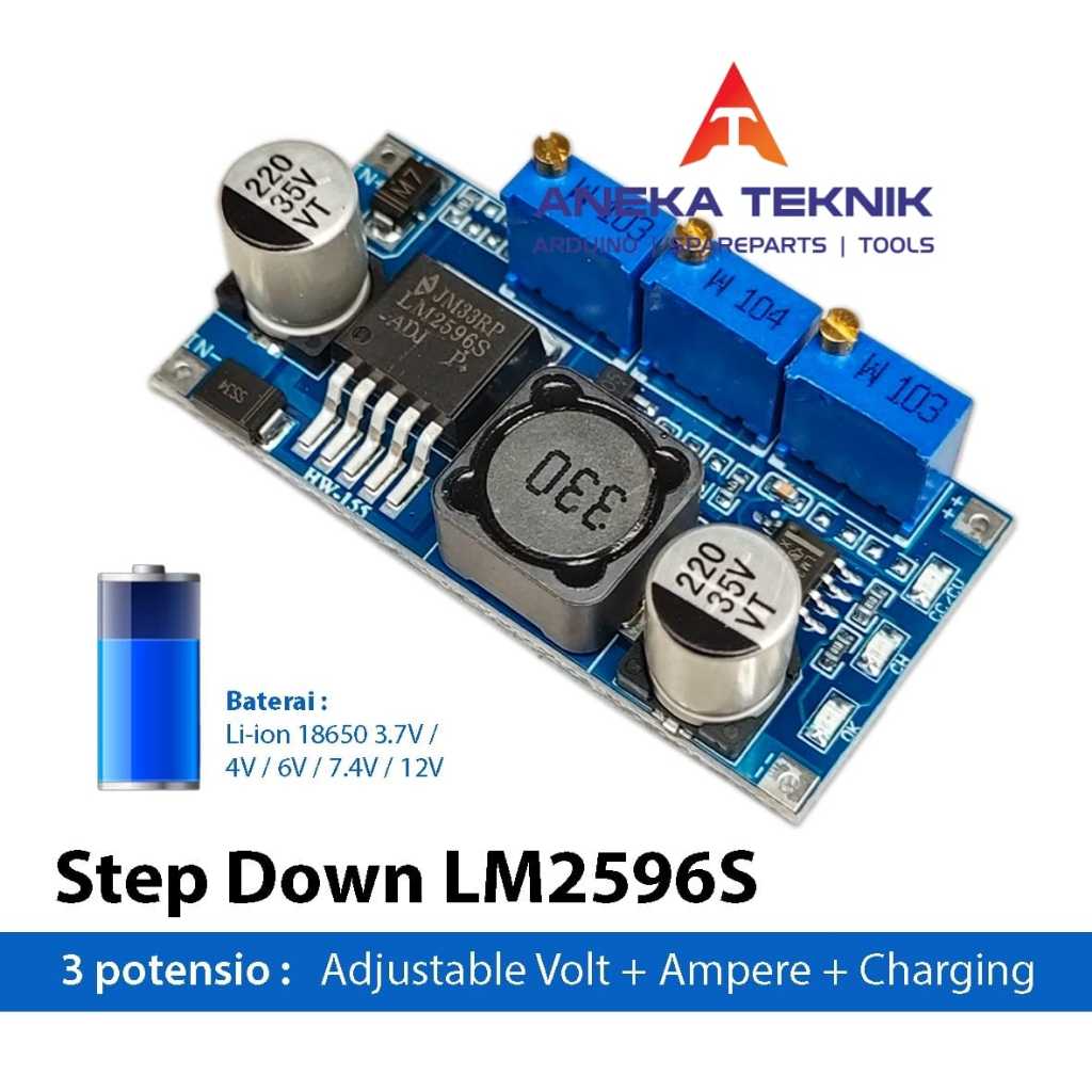 Jual Step Down LM2596S 3 Potensio / Modul DC-DC Converter LM2596 ...