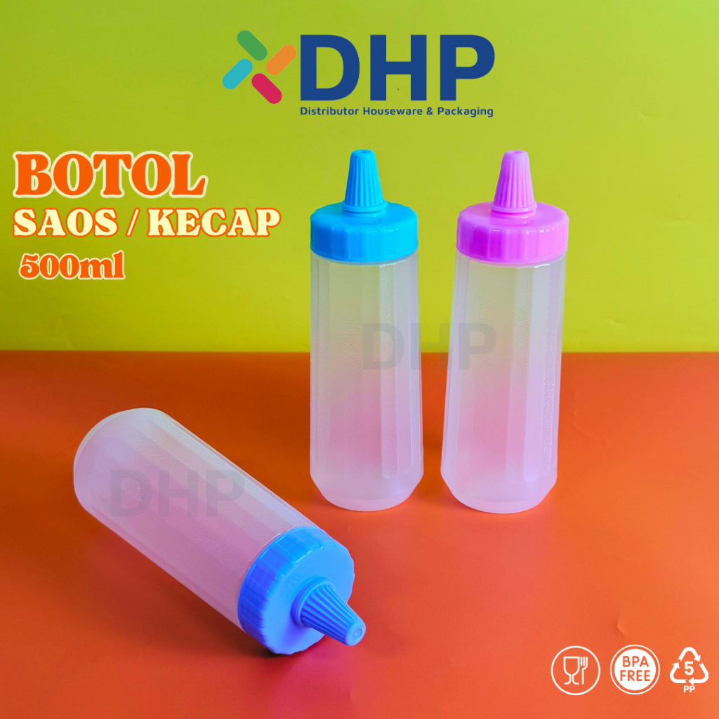 Jual Botol Saus Plastik [360ml, 500ml & 850ml] Botol Saos Kecap Minyak ...