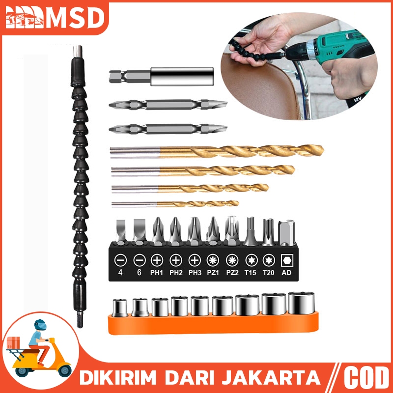 Jual Mata Bor /Mata Obeng/flexible Set 27 pcs Bor Accessories Set ...