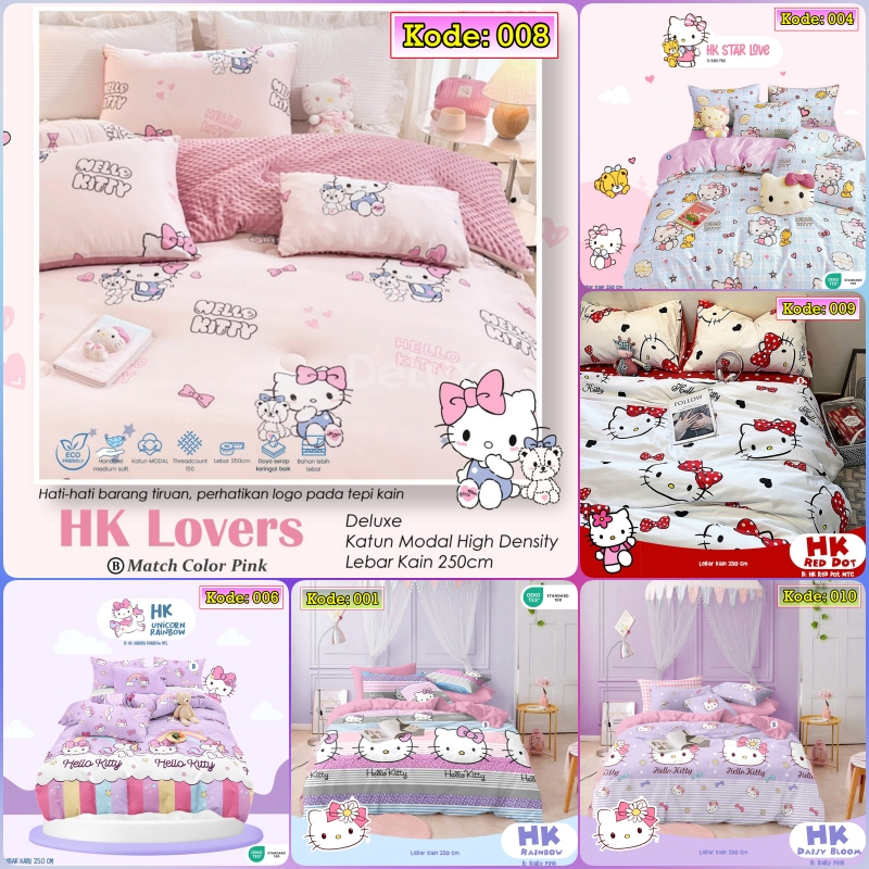 Jual Kain Bahan Sprei Meteran Katun CVC Bahan Pilihan Motif HK, Hello ...