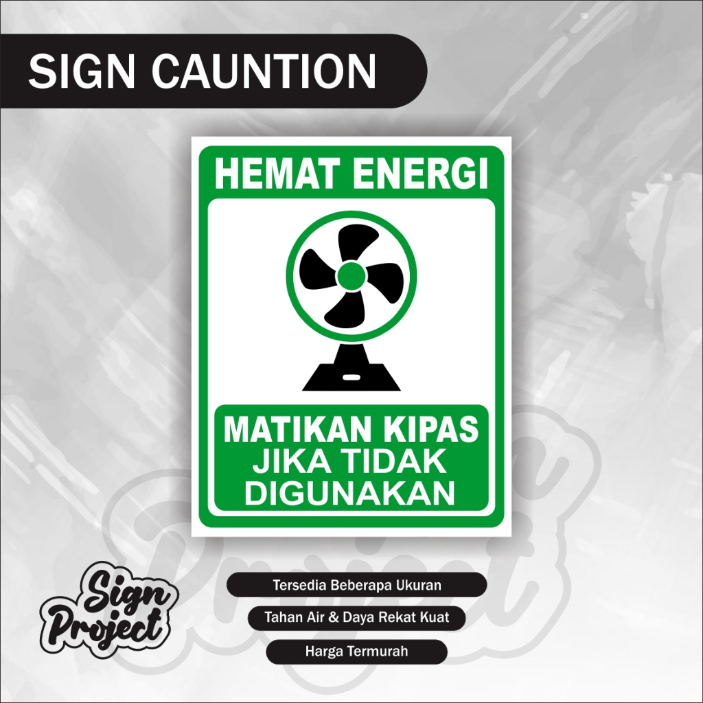Jual Stiker Matikan Kipas Angin / Sticker Hemat Energi Matikan Kipas ...