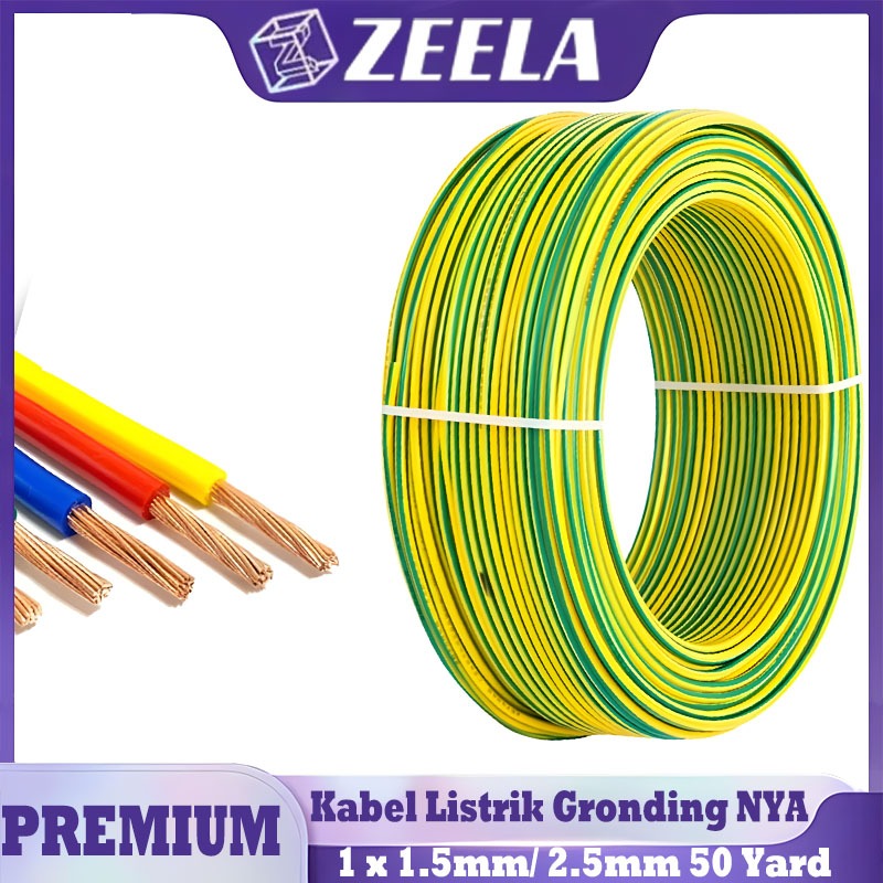 Jual Kabel Listrik Kawat Grounding NYA 1x1.5/ 2.5mm 45Meter Kabel Tunggal Tembaga Asli | Shopee ...