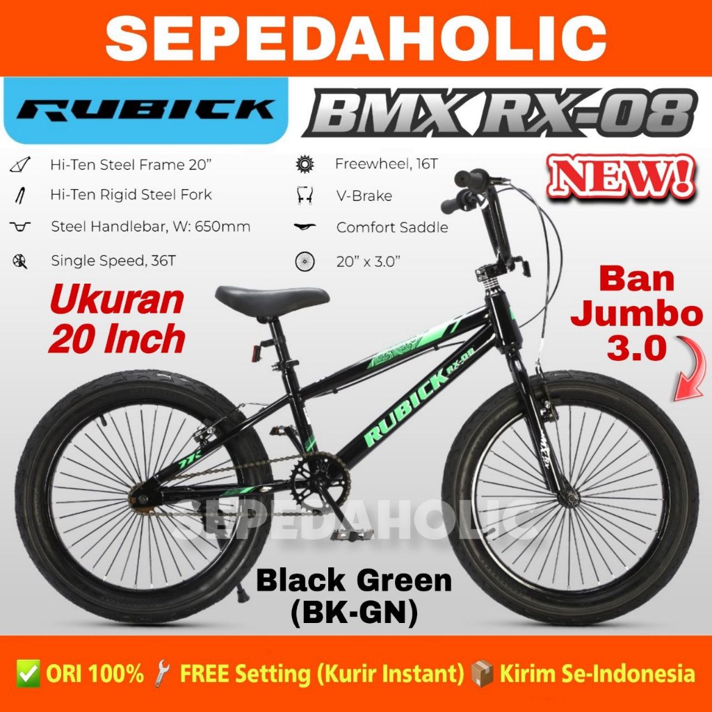 Jual Sepeda Anak Laki BMX RUBICK RX 08 BY UNITED Ban Jumbo 3.0 Ukuran ...