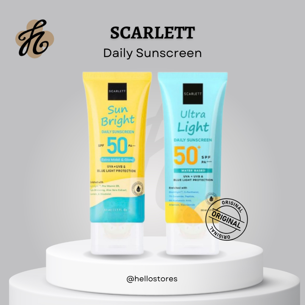 Jual Scarlett Daily Sunscreen Ultra Light Protection 50 SPF | Shopee Indonesia