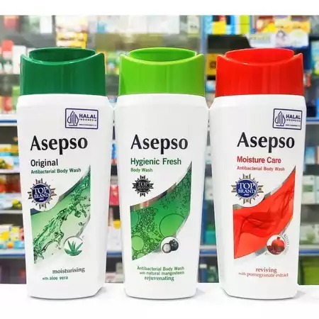 Jual ASEPSO KEMASAN BOTOL 250 ML BODY WASH - SABUN CAIR ASEPSO - SABUN MANDI ANTI KUMAN DAN ...