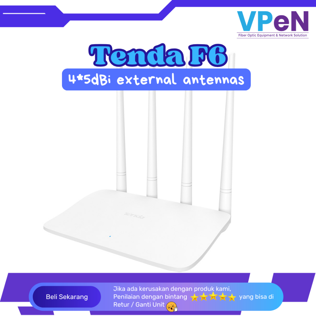 Jual Tenda F6 - Wireless N300 Easy Setup Router | Shopee Indonesia