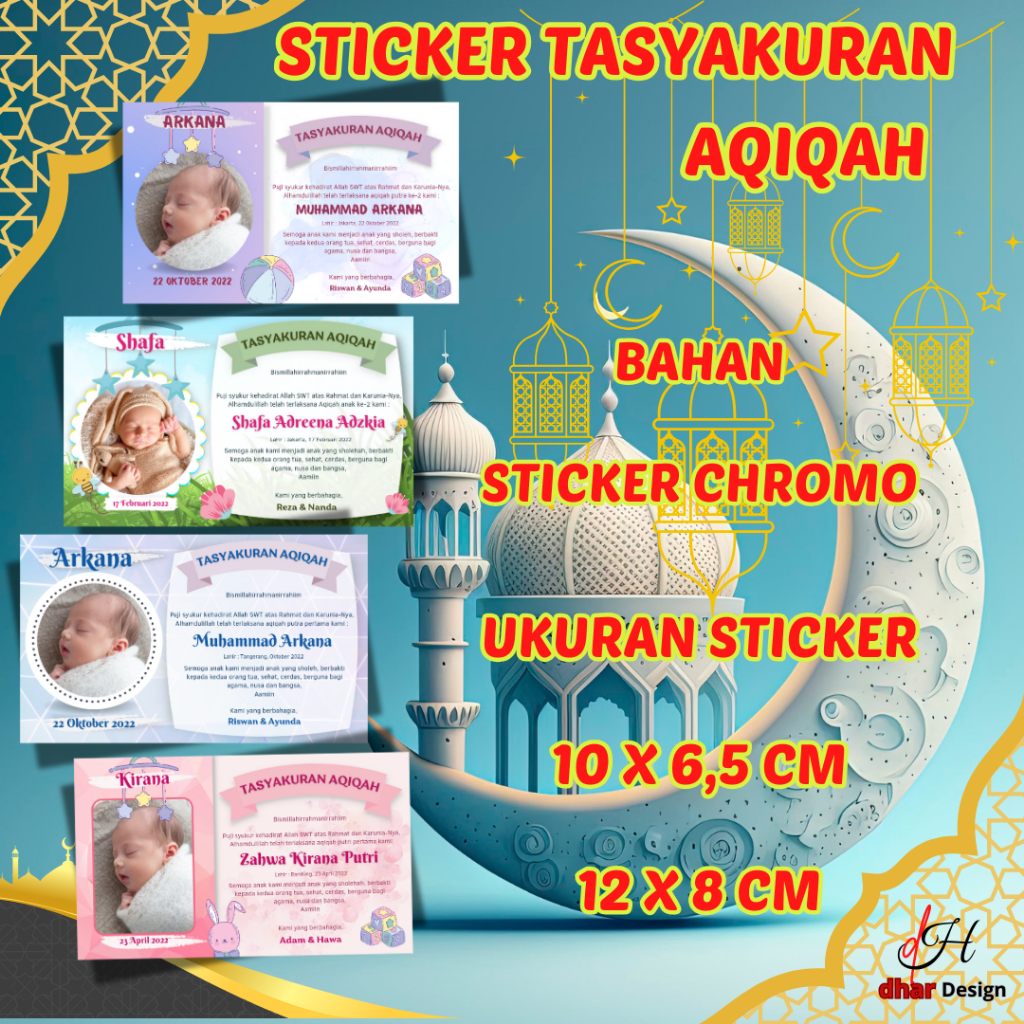 Jual STICKER TASYAKURAN AQIQAH/ STICKER UCAPAN AQIQAH/ STICKER ...