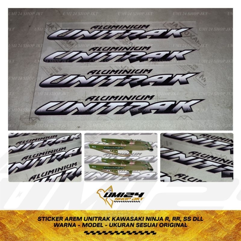 Jual Sticker UNITRAK ARM Kawasaki Ninja R, RR, SSR, SS, Nija 250 DLL ...
