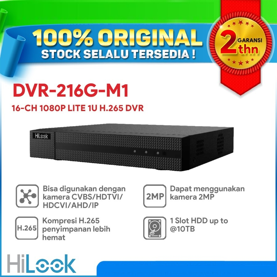 Jual Paket CCTV HiLook by Hikvision 2MP DVR 16 Channel 5 Kamera CUSTOM ...