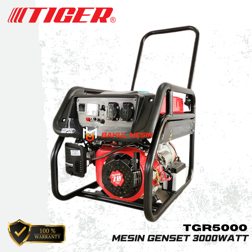 Jual TIGER TGR5000 Mesin genset bensin 3000watt generator set TGR 5000 ...