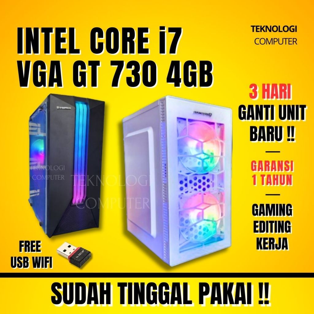 Jual Core i7 | Transparan | VGA 4 GB | PC Only | Gaming Editing Rendering | CPU Komputer Rakitan ...