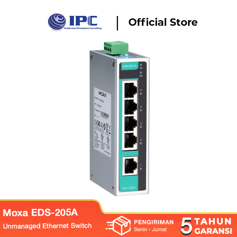 Jual EDS-205A 5-port Unmanaged Ethernet Switches | Shopee Indonesia