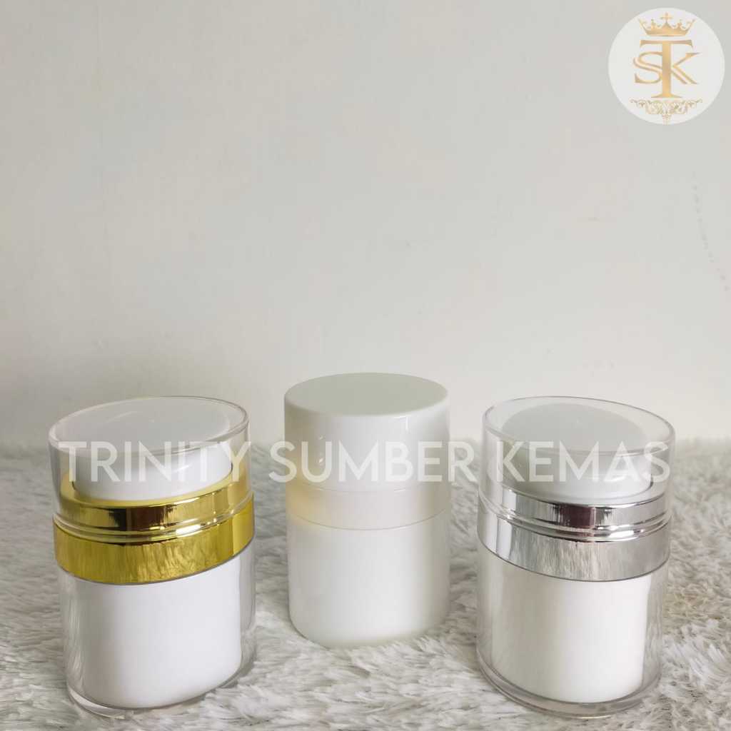 Jual Pot Airless Pot Cream Jar Airless Pump 30ml Lis Silver List Gold ...