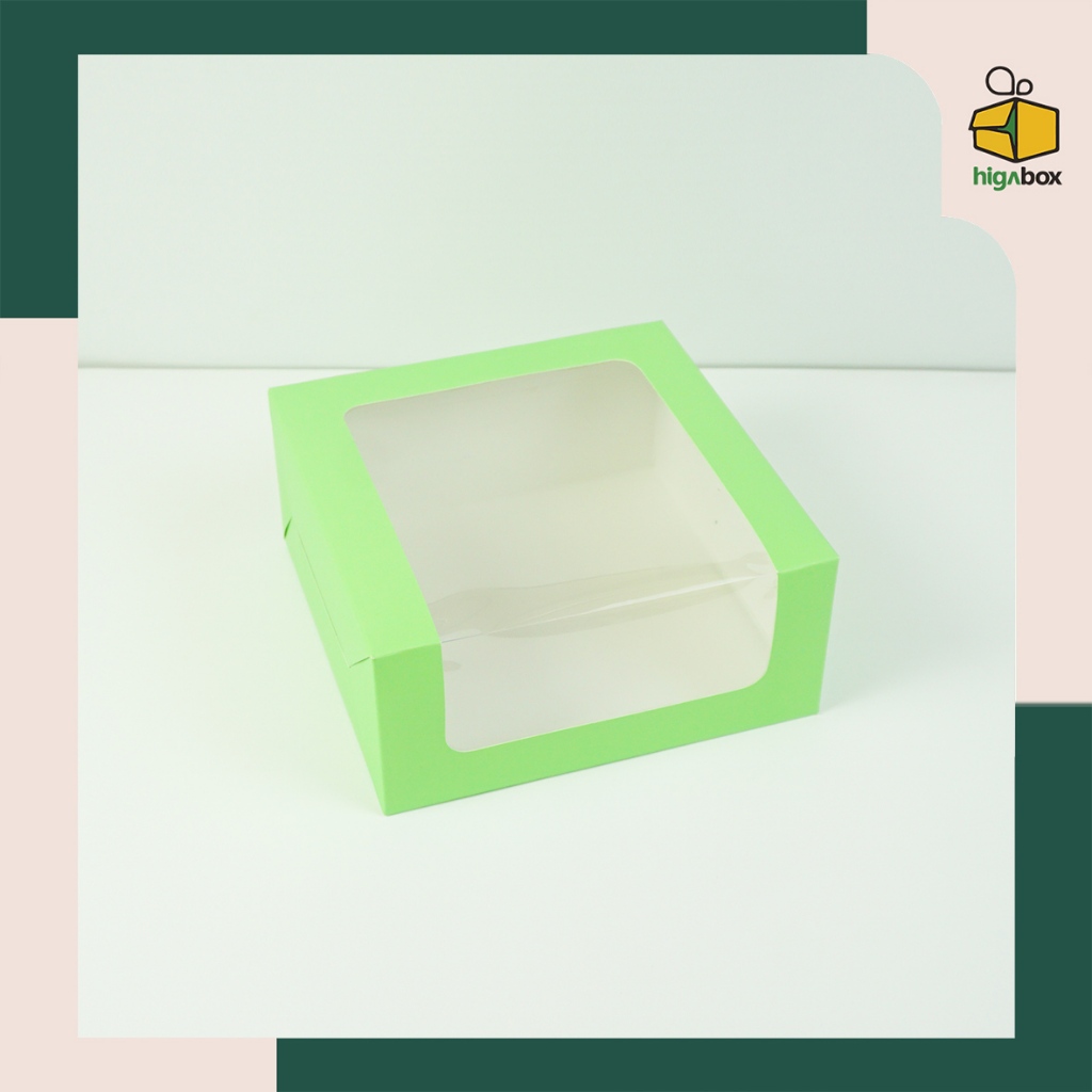 Jual Box Mika Tebal ukuran 18 x 18 x 8 cm / Box Kue Donat / Box Brownis ...