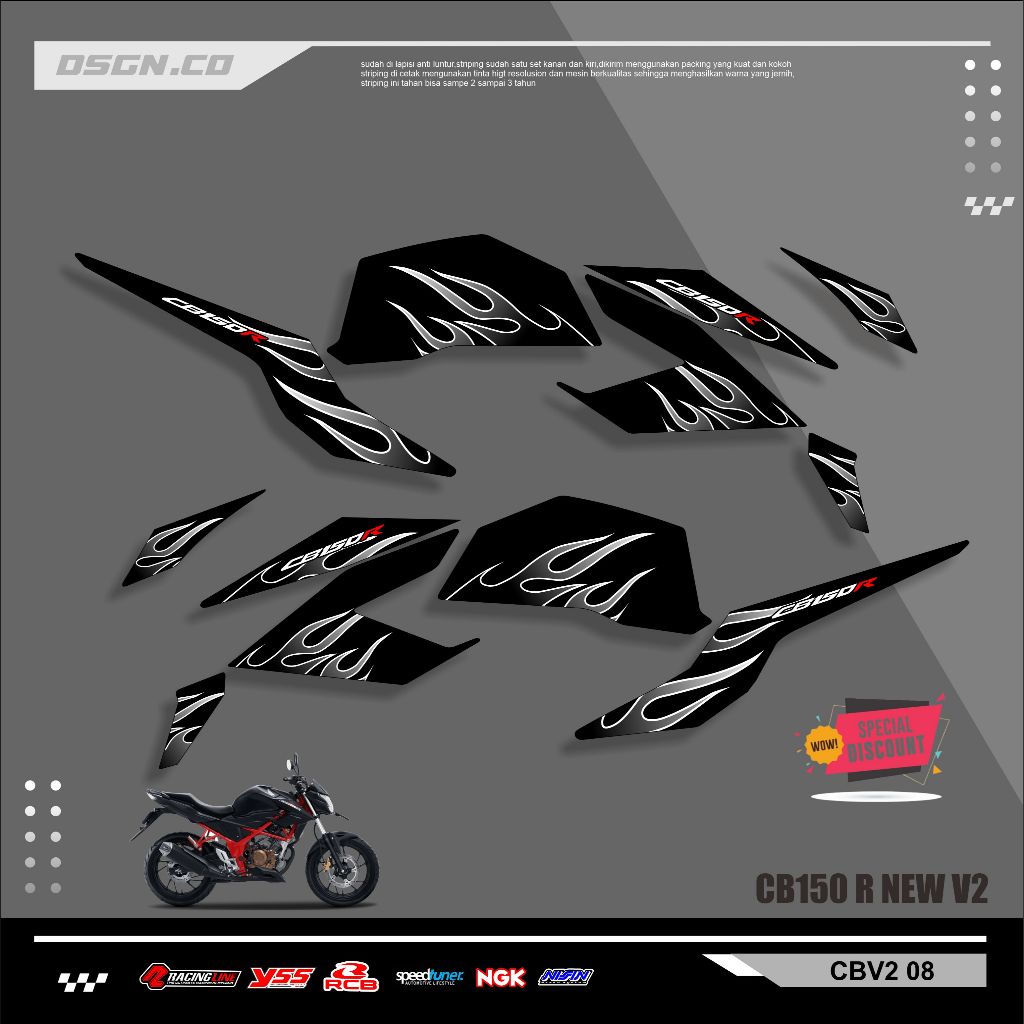 Jual STRIPING/STIKER CB150R NEW V2 - STRIPING CB150R NEW STREETFIRE ...