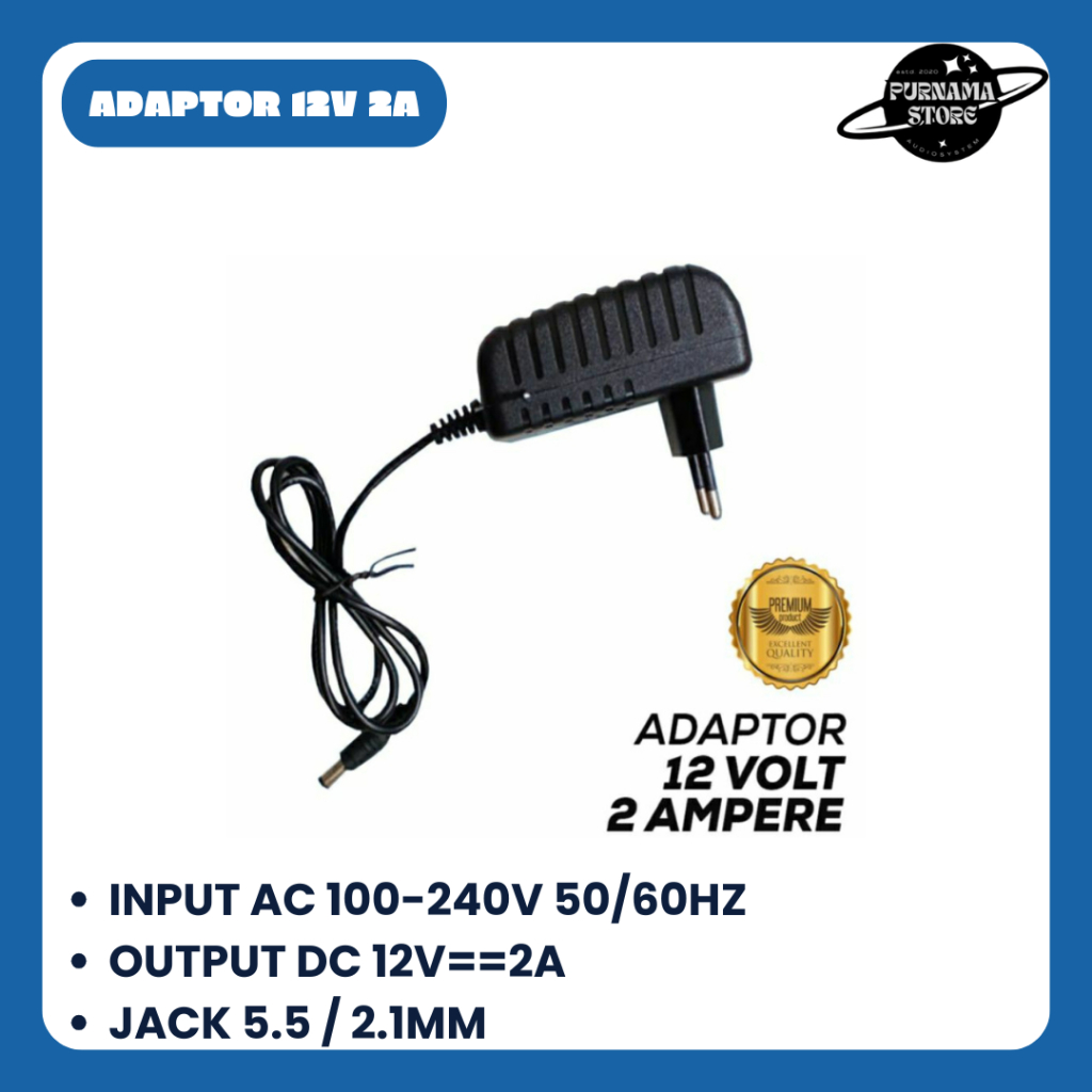 Jual Adaptor 12V 2A / Adaptor 12 Volt 2 Ampere / Adaptor Ampli Mini 12V ...