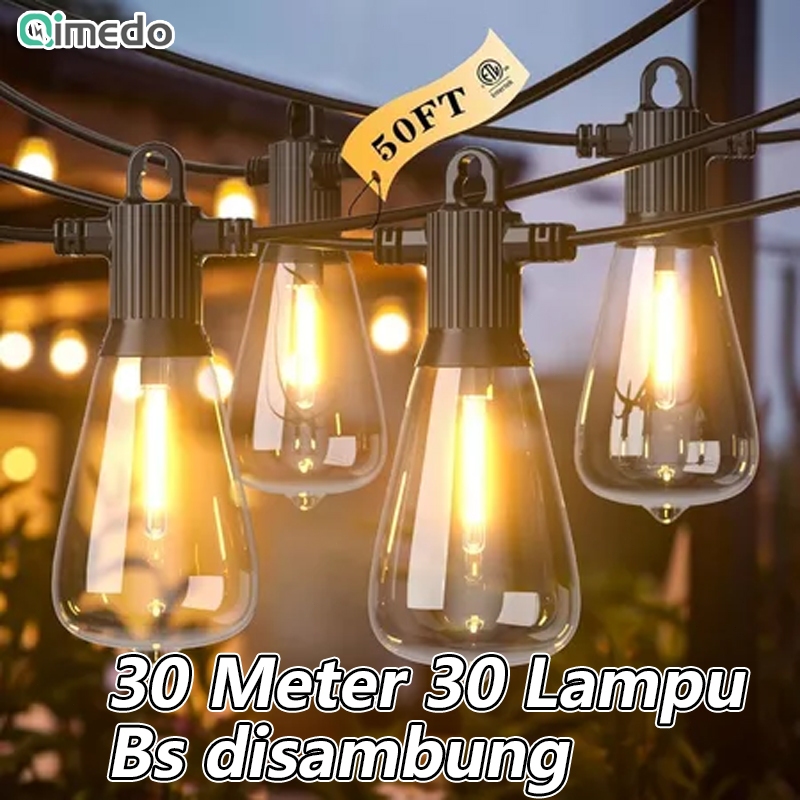 Jual Kuning Lampu 30Meter Kabel 30 Lampu 1Set Dapat Diredupkan Lampu ...