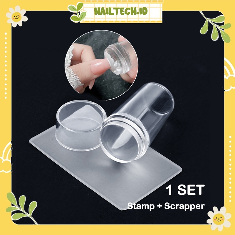 Jual Stempel Kuku / Stamping Tool Silikon Transparan / 1 Set Stempel ...