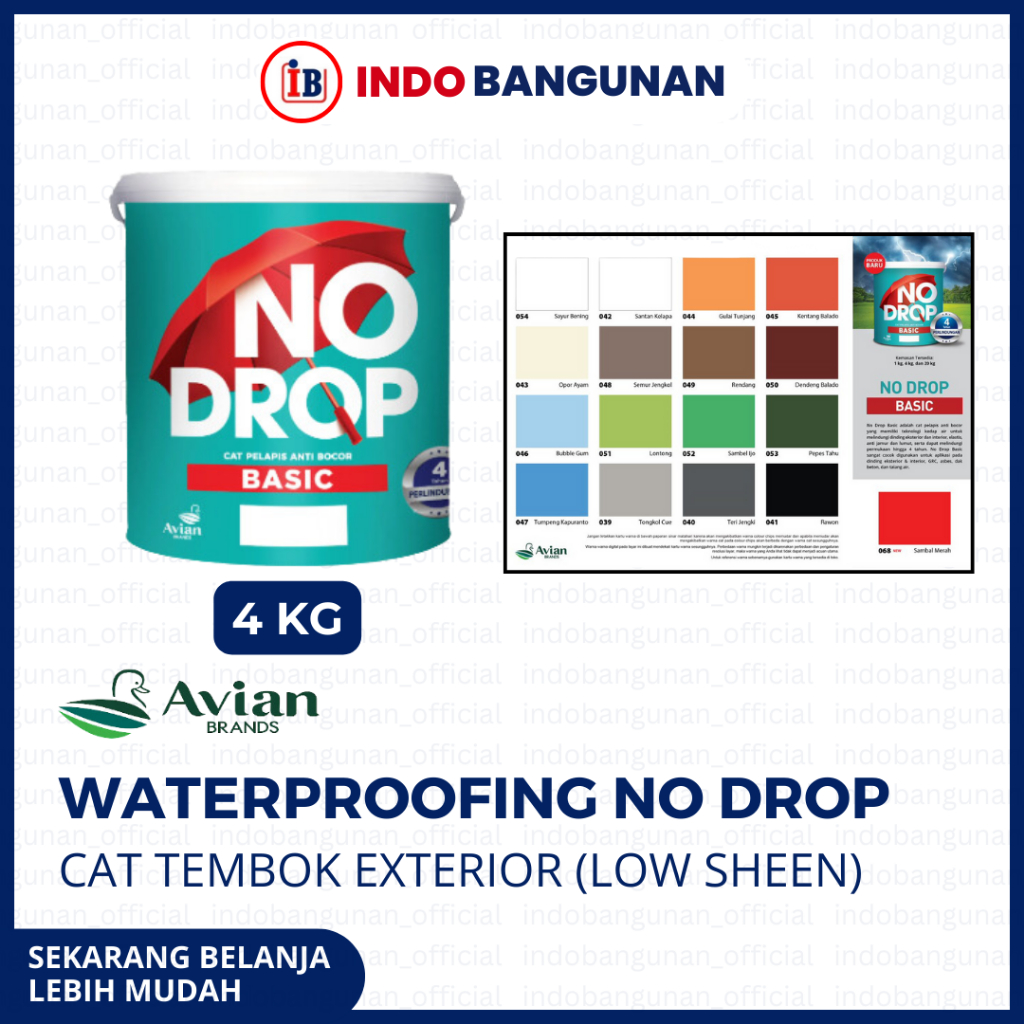 Jual CAT WATERPROOFING NO DROP BASIC GALON 4KG | Shopee Indonesia