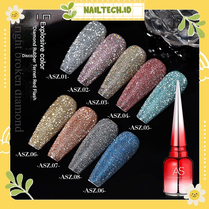 Jual AS Nail Polish ASZ / Glitter Flash Another Sexy KUTEK UV GEL 15ml ...