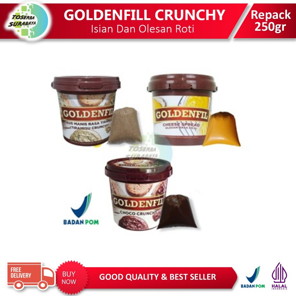 Jual Selai GOLDENFIL CRUNCHY Repack 250gr (Pembelian 1pail Klik ...