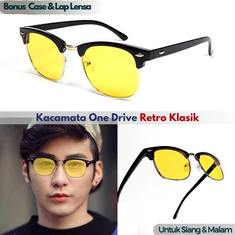 Jual Kacamata Lensa Kuning Retro Sunglasses One Drive Untuk Mengemudi ...