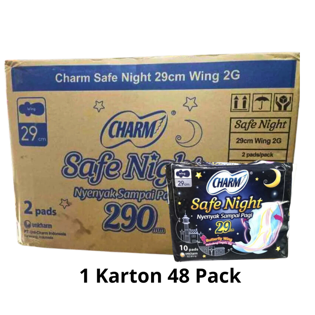 Jual Charm Safe Night Wing Pembalut Wanita - 1 Dus Isi 48 Pack | Shopee ...