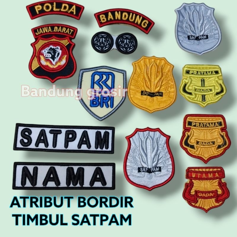 Jual ATRIBUT SATPAM BORDIR LOGO SATPAM BORDIR TIMBUL 3D BIKIN NAMA ...
