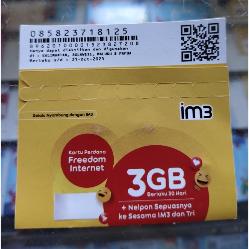 Jual KARTU PERDANA INDOSAT/IM3 3GB KOUTA UTAMA 30HARI | Shopee Indonesia