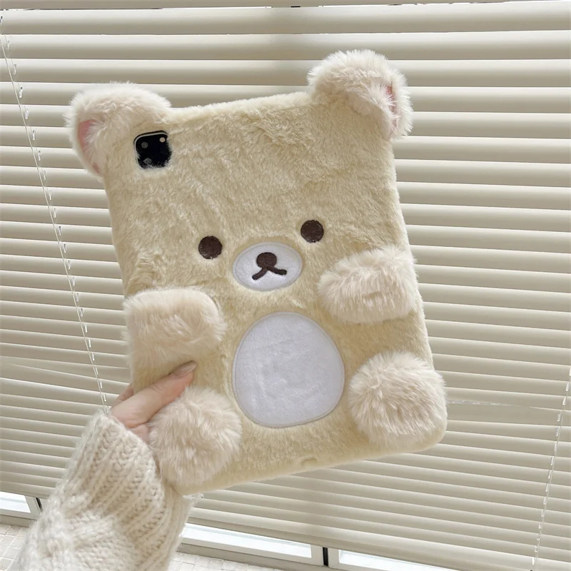 Jual Cute plush Bear iPad Case For iPad 11th A16 10th 9 5 4 6 ipad air ...