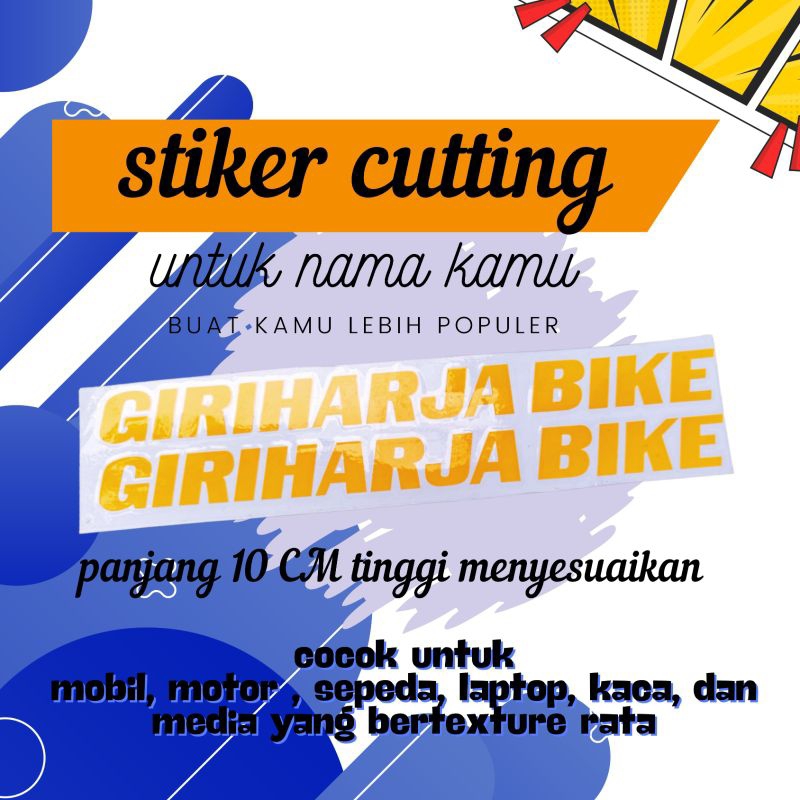 Jual STIKER CUTTING NAMA CUSTOM UKURAN 10 CM bahan scotlite | Shopee ...