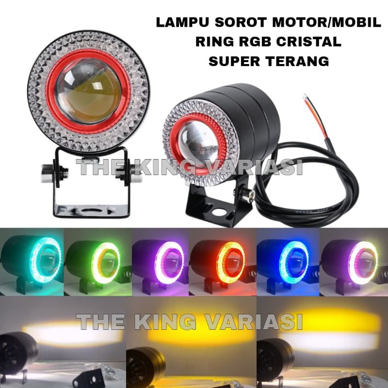 Jual LAMPU SOROT D5 CRISTAL LED RGB SOROT KUNING PUTIH SUPER TERANG MODE DIAM DAN KEDIP ARUS DC ...