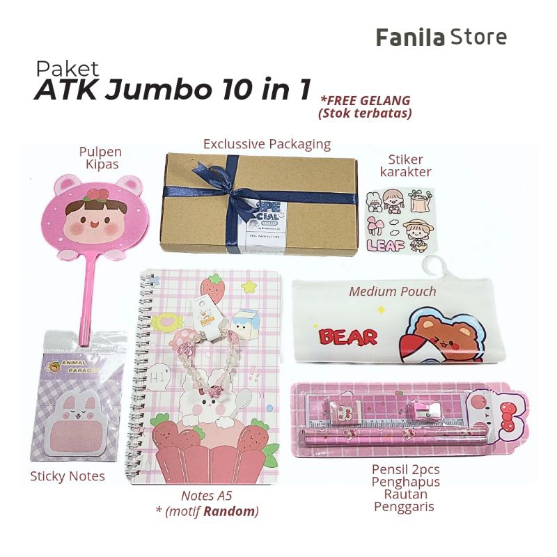 Jual [READY!!] Paket ATK JUMBO 10 in 1 FREE exclusive packaging dan ...